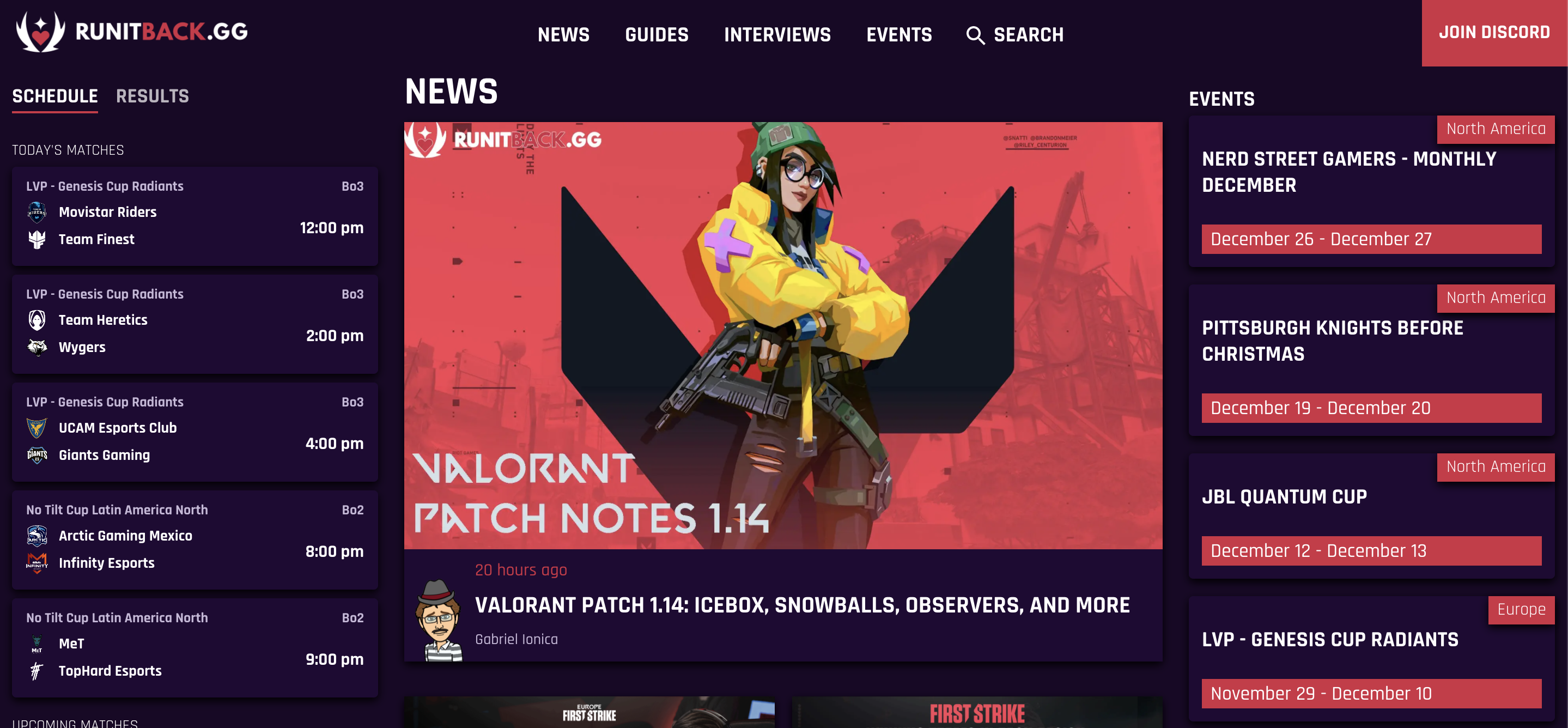 Valorant Website UX Designer (Esports) at Runitback.gg - - Dribbble ...
