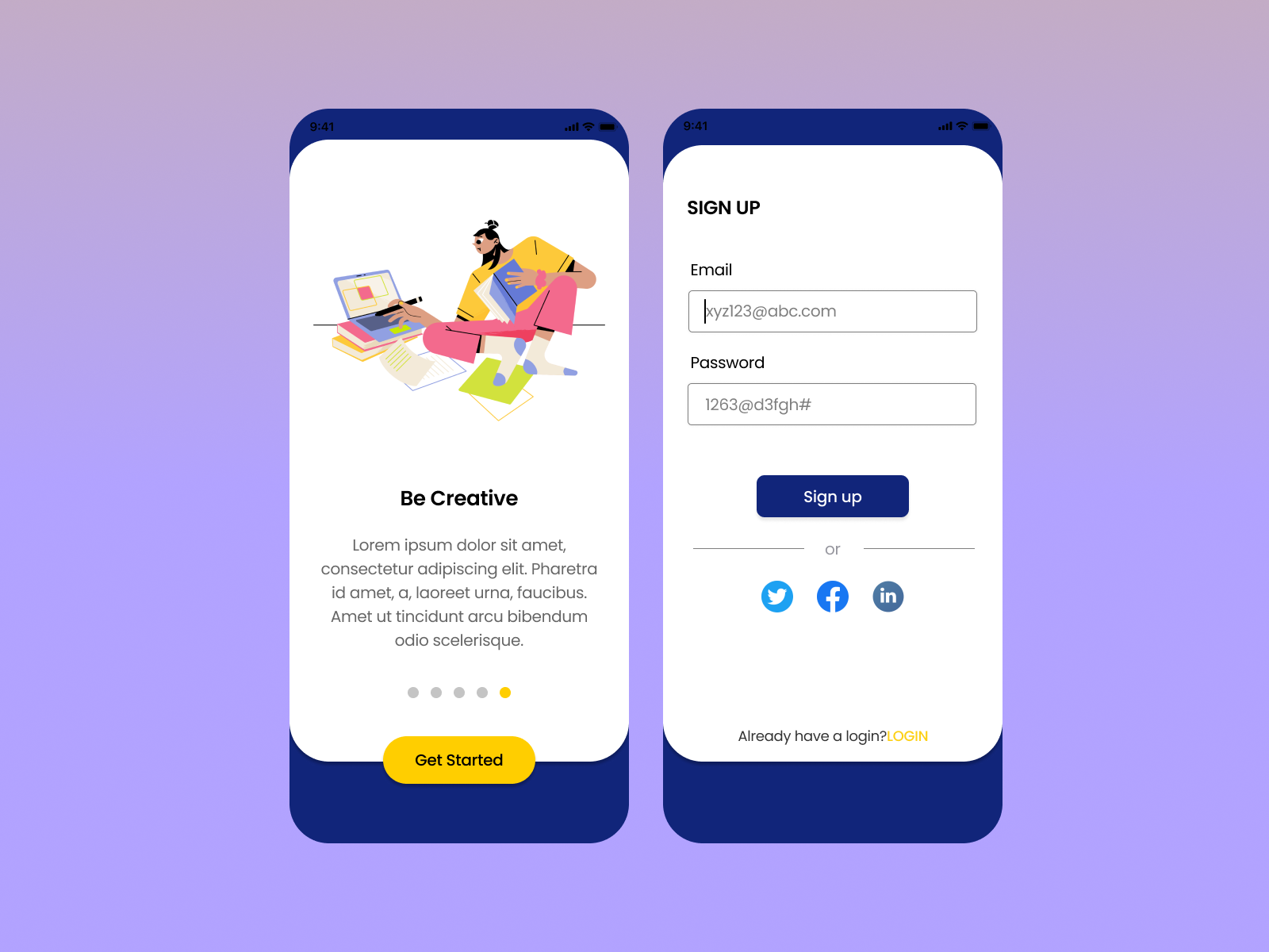 Onboarding page by Priyanshi Tripathi on Dribbble