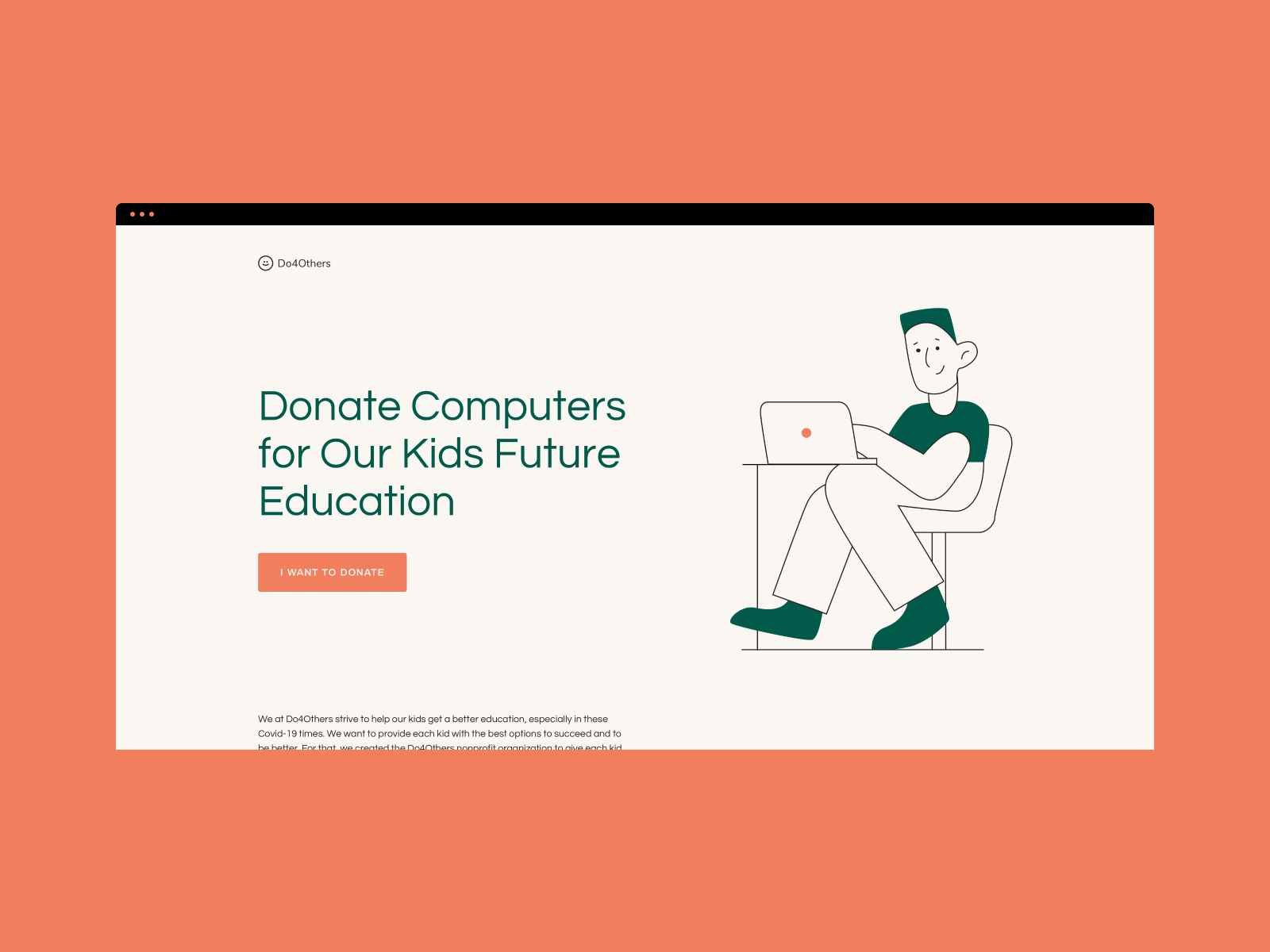 Computers Donation NGO Company Website Concept Design by Mark Gerkules ...