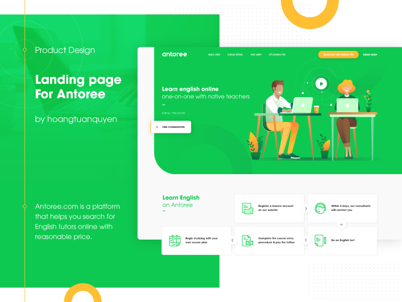 Antoree.com | Landing page by hoangtuanquyen on Dribbble