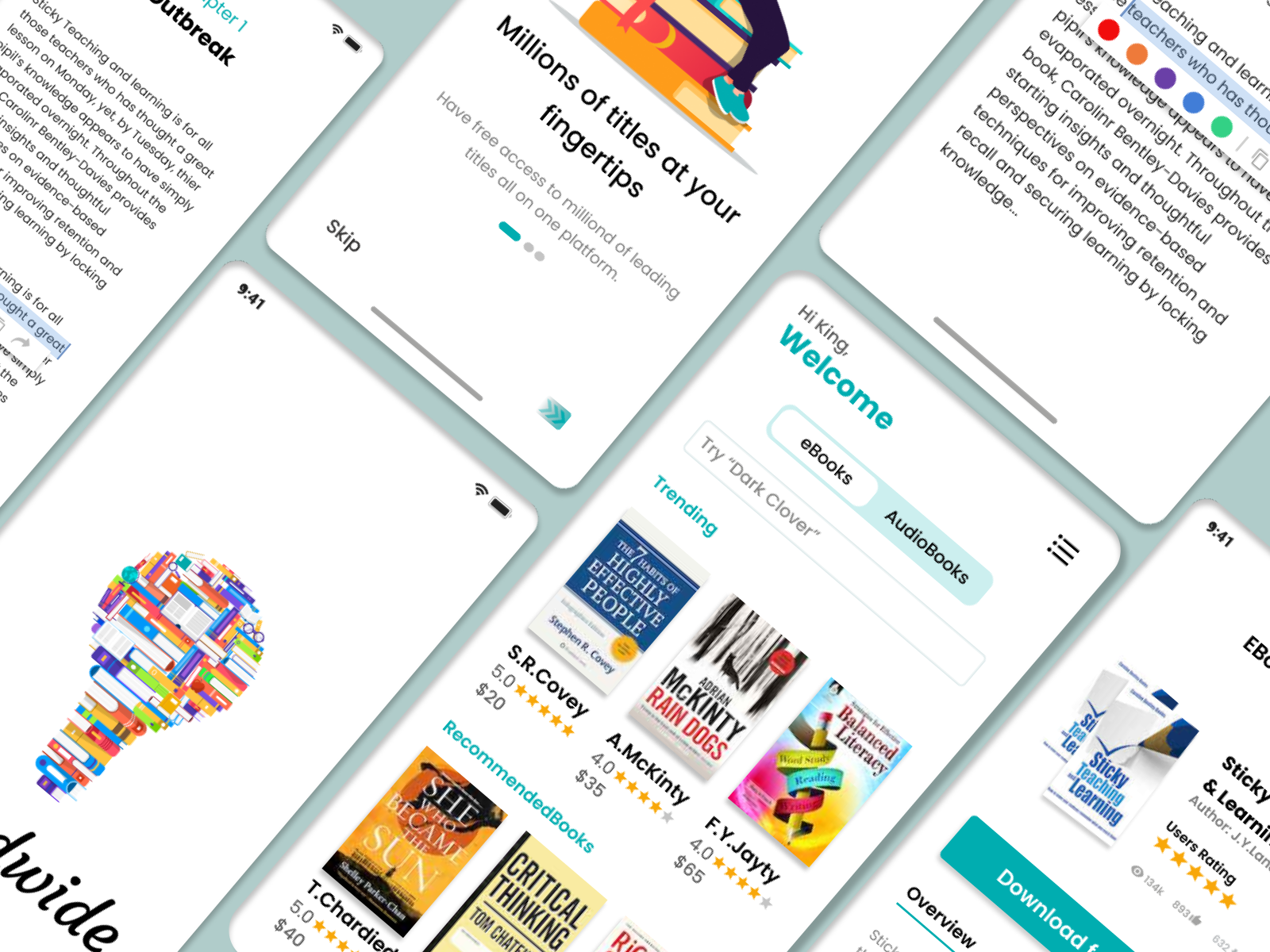 Ebook store mobile App by Evans Narh on Dribbble