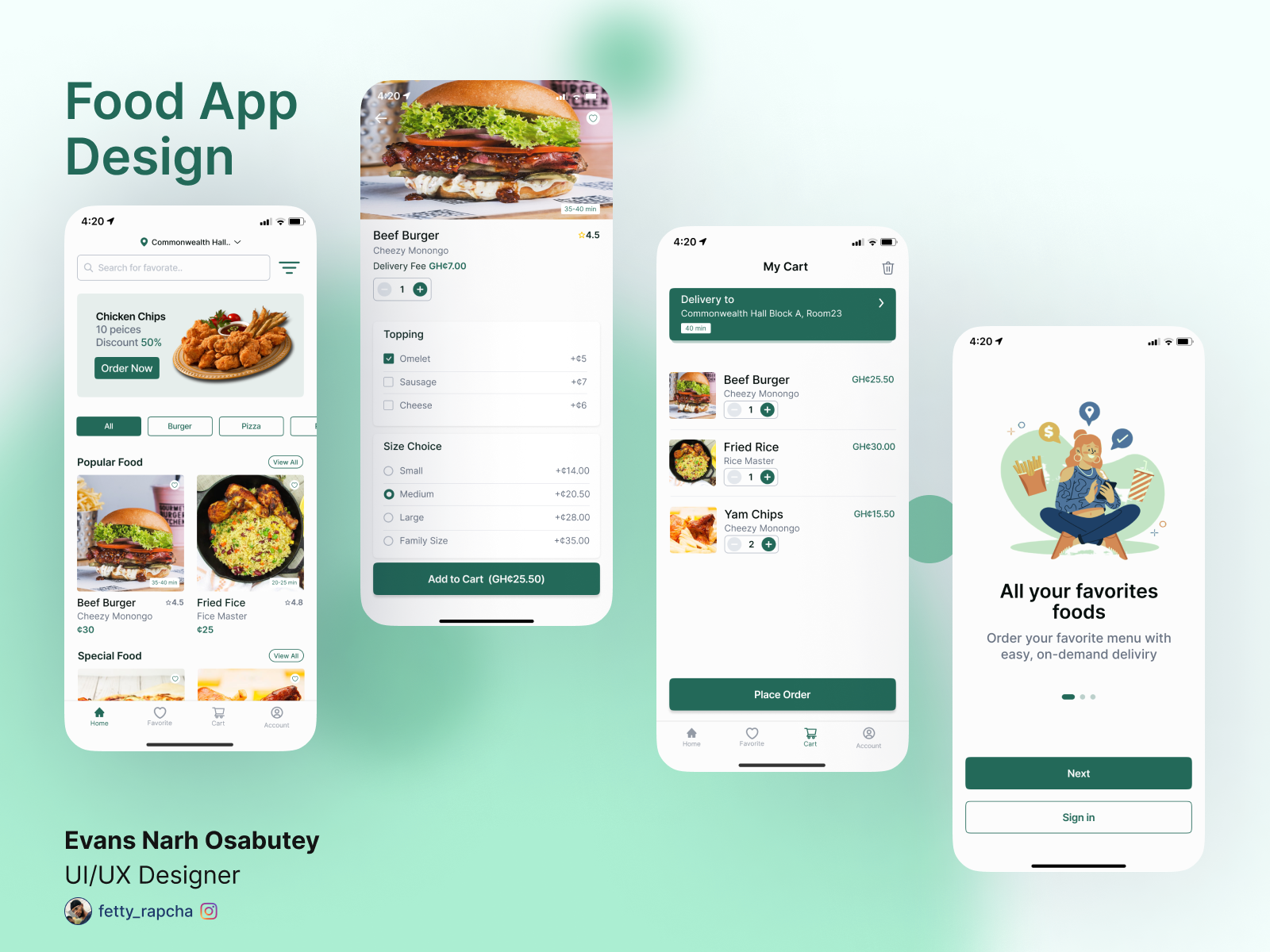 Food Delivery App by Evans Narh on Dribbble
