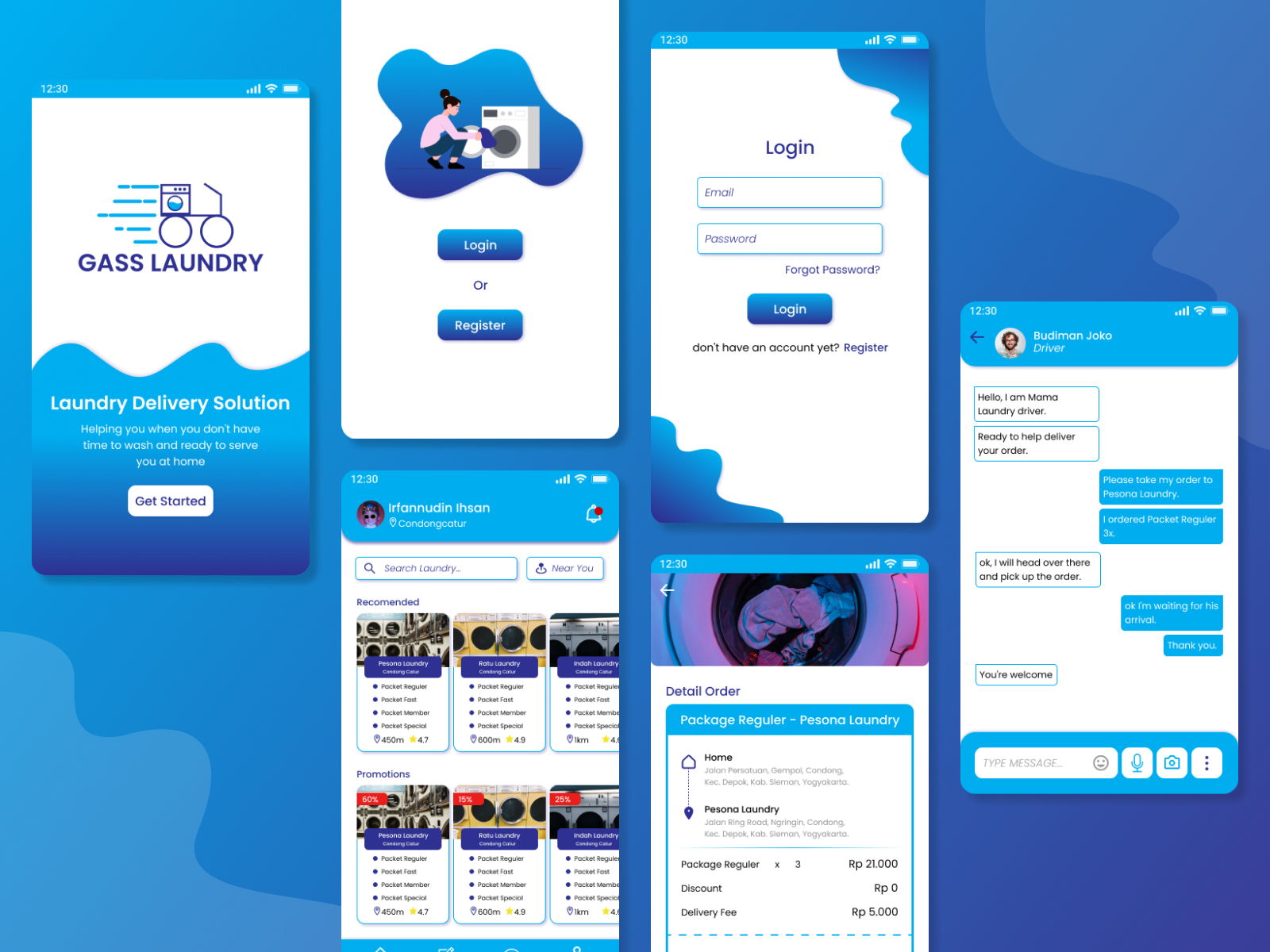 Gass Laundry Laundry App | UI Mobile design by Irfannudin Ihsan on Dribbble