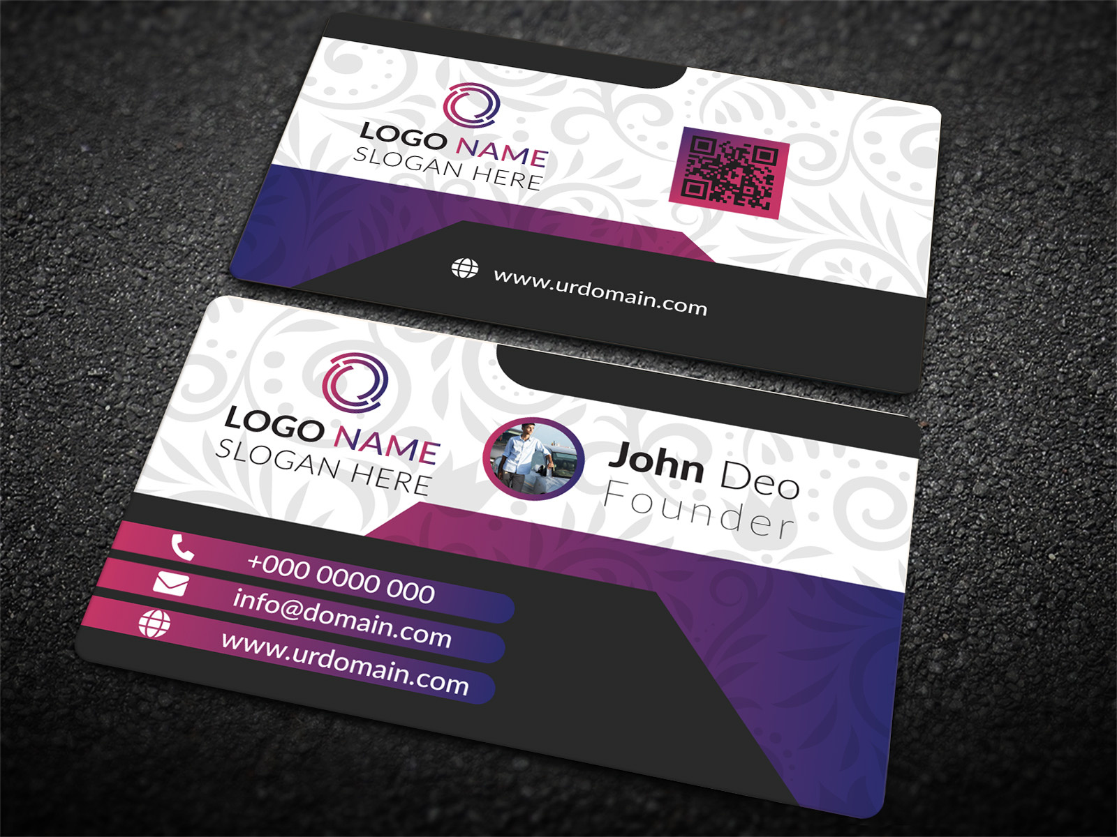 A minimal floral pattern Visiting Card by Iftekhar Siddique on Dribbble