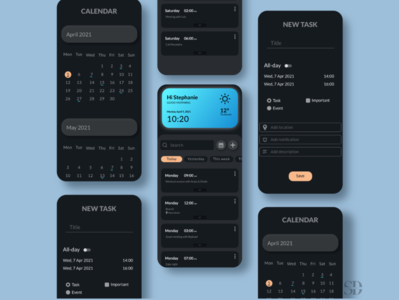 Planner app UI by Snoh on Dribbble