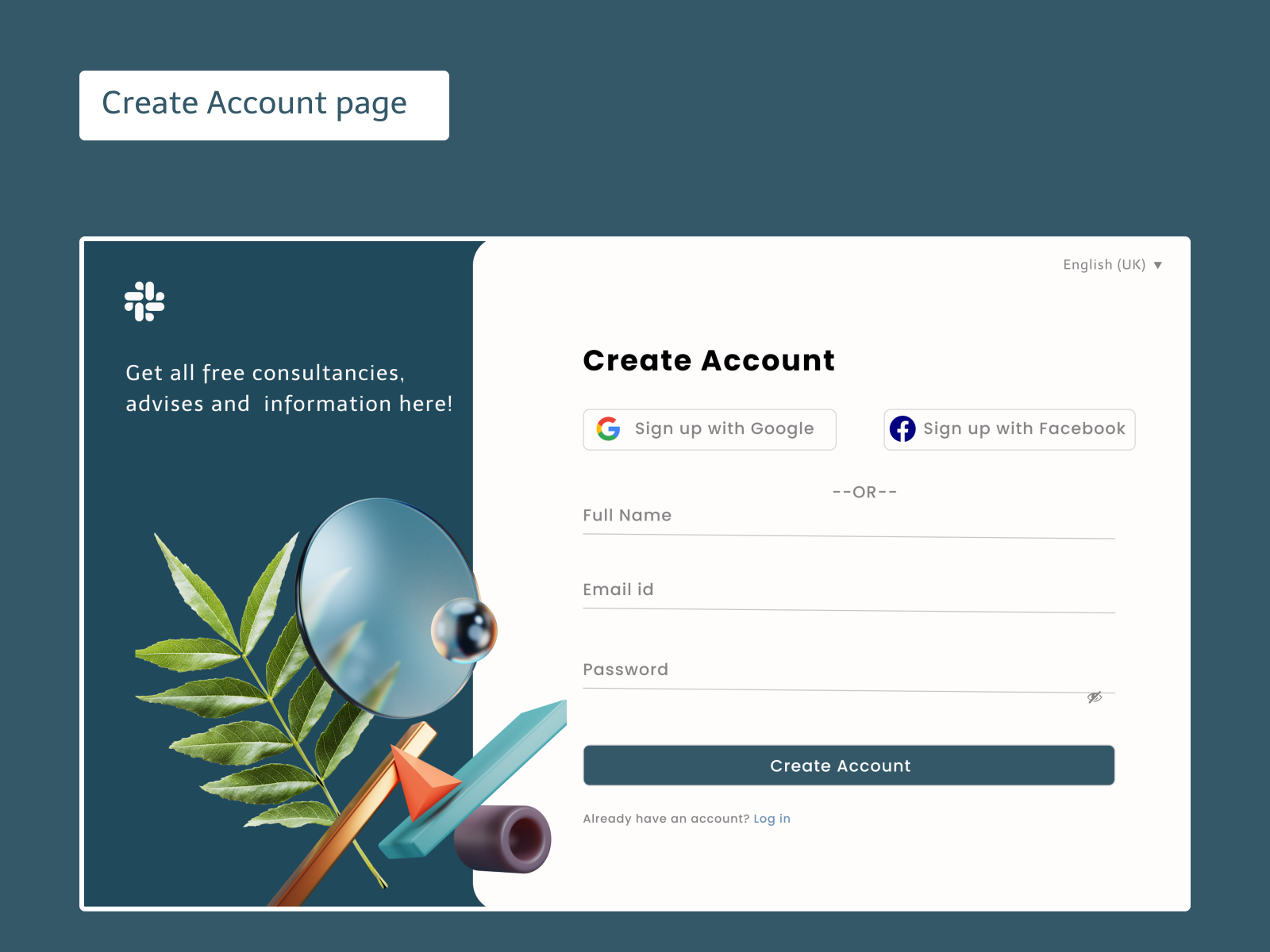Create Account page! by Dipti Kumari on Dribbble
