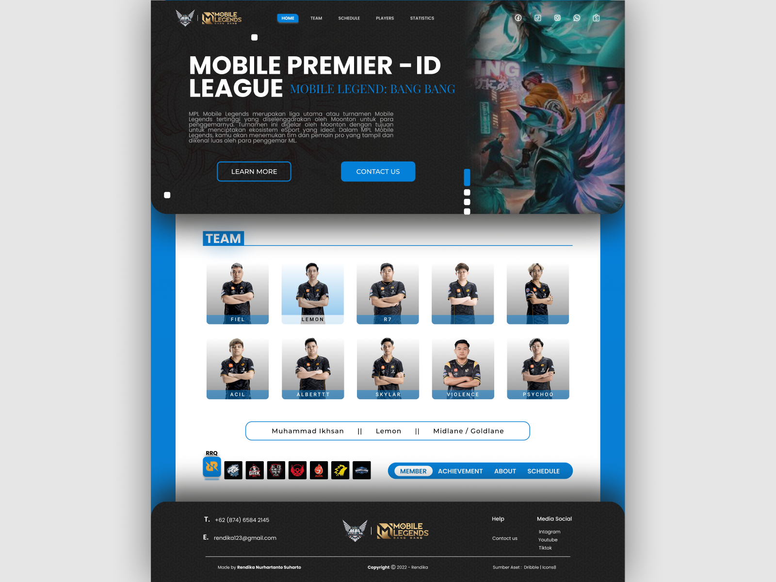 Website Design - Mobile Legend (MPL) by Rendika Nurhartanto on Dribbble