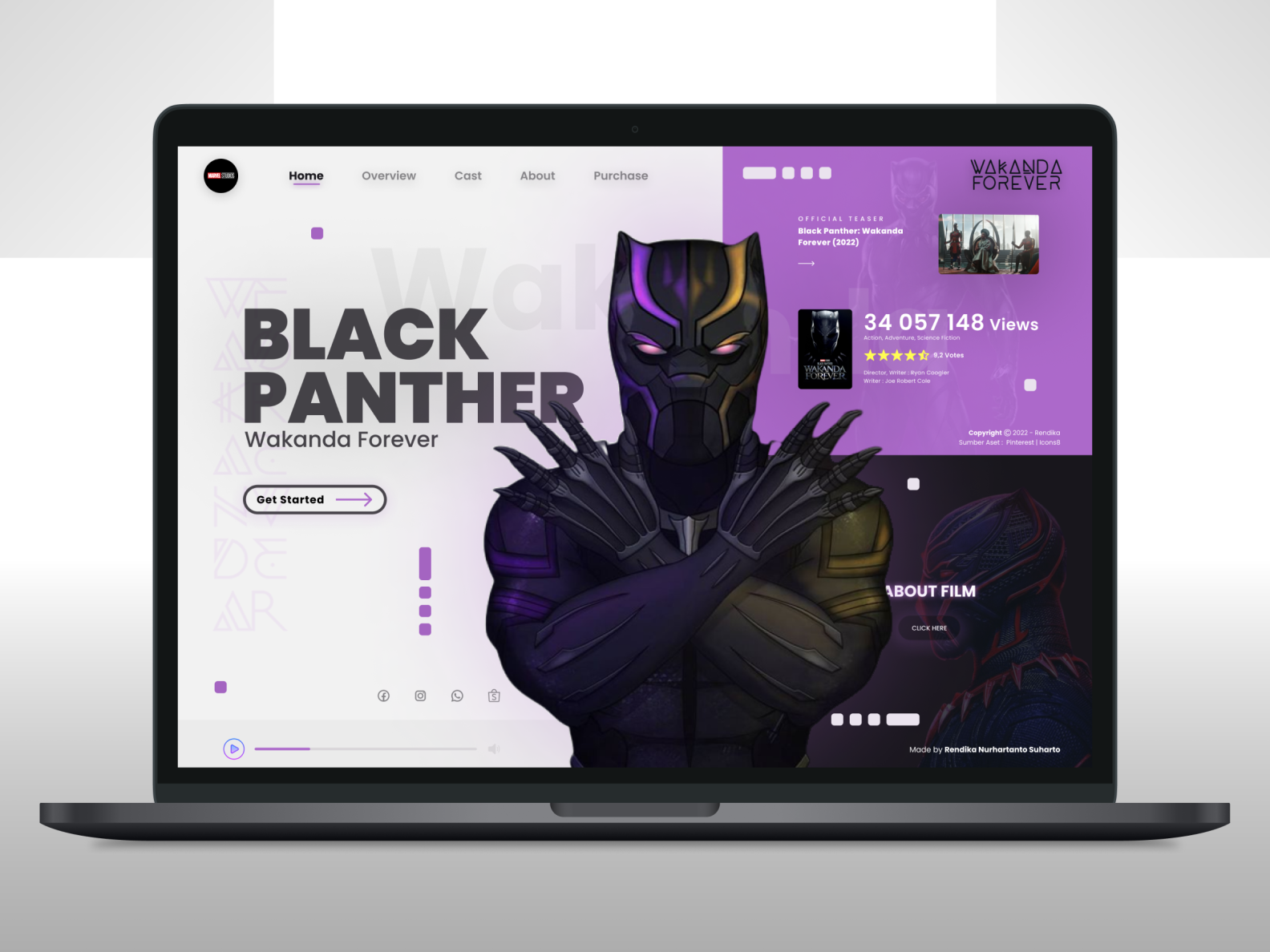 Website Design - Black Panther by Rendika Nurhartanto on Dribbble