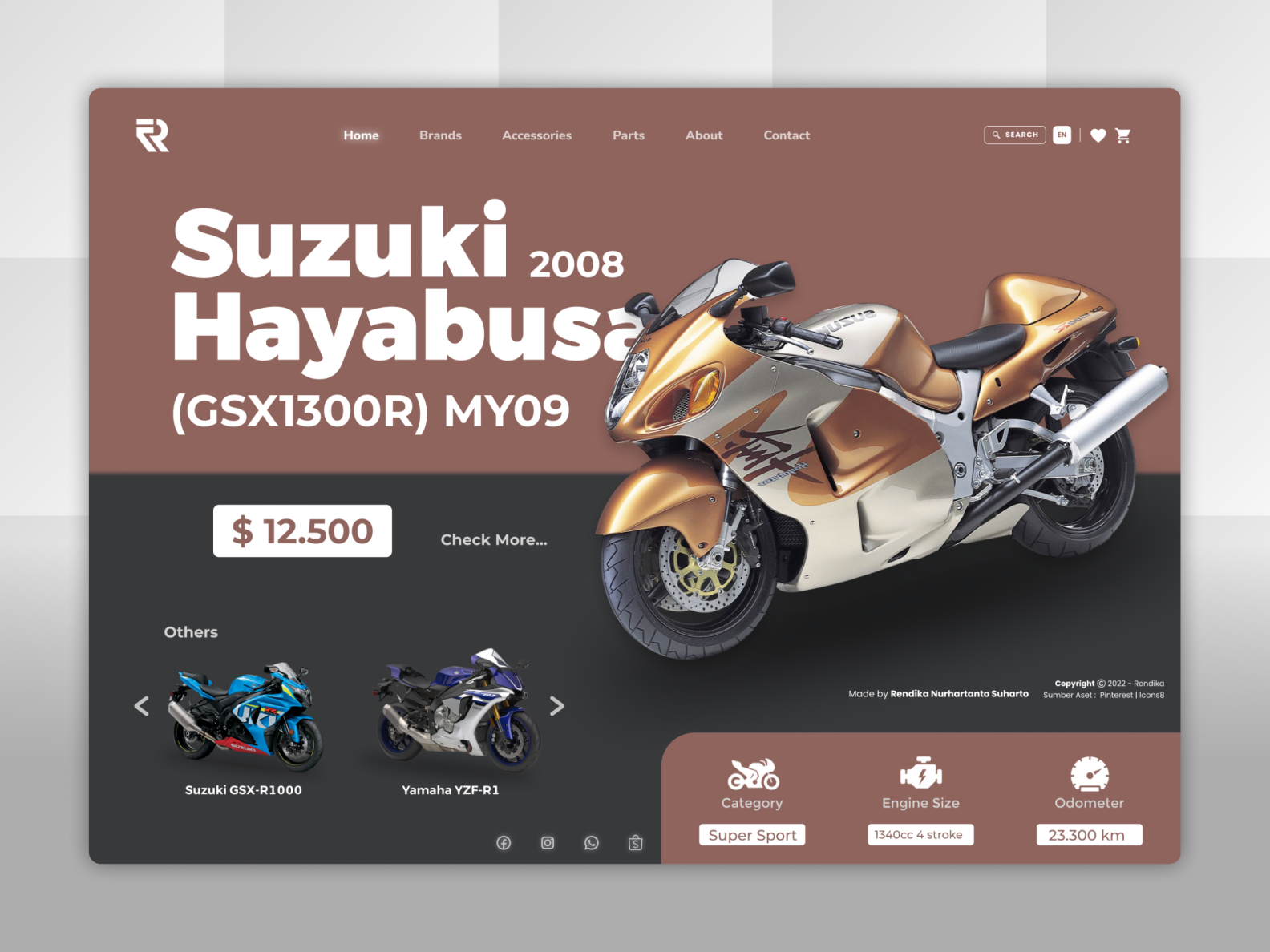 Website Design - Motorbike Store by Rendika Nurhartanto on Dribbble