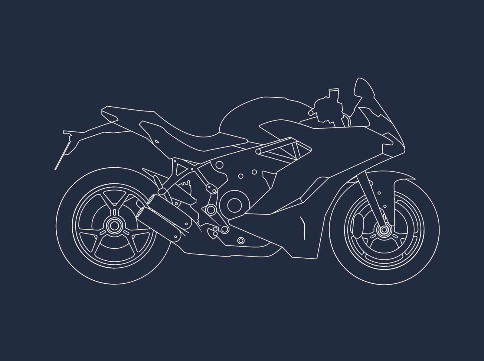 Motorcycle Line Art by Stevie Cavanagh on Dribbble