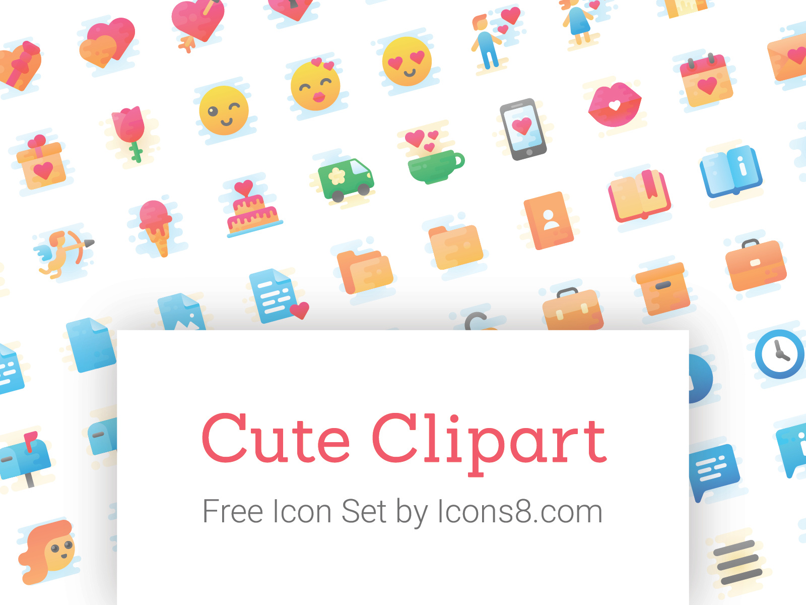 Free Cute Clipart Icon Set by Margarita Ivanchikova for Icons8 on Dribbble
