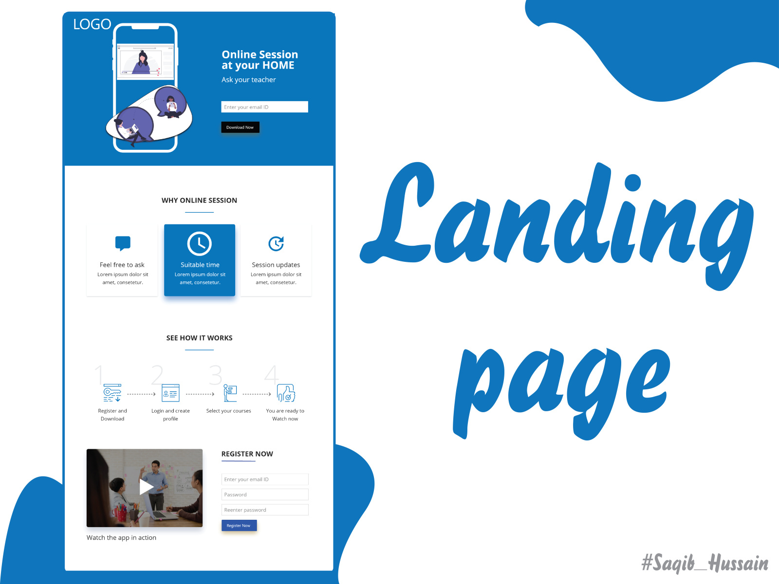 Landing Page by Saqib hussain on Dribbble