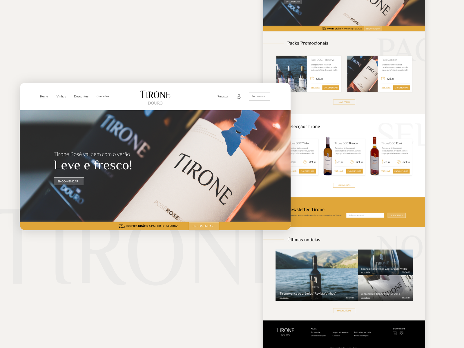 TIRONE wine website by Miguel Ventura on Dribbble