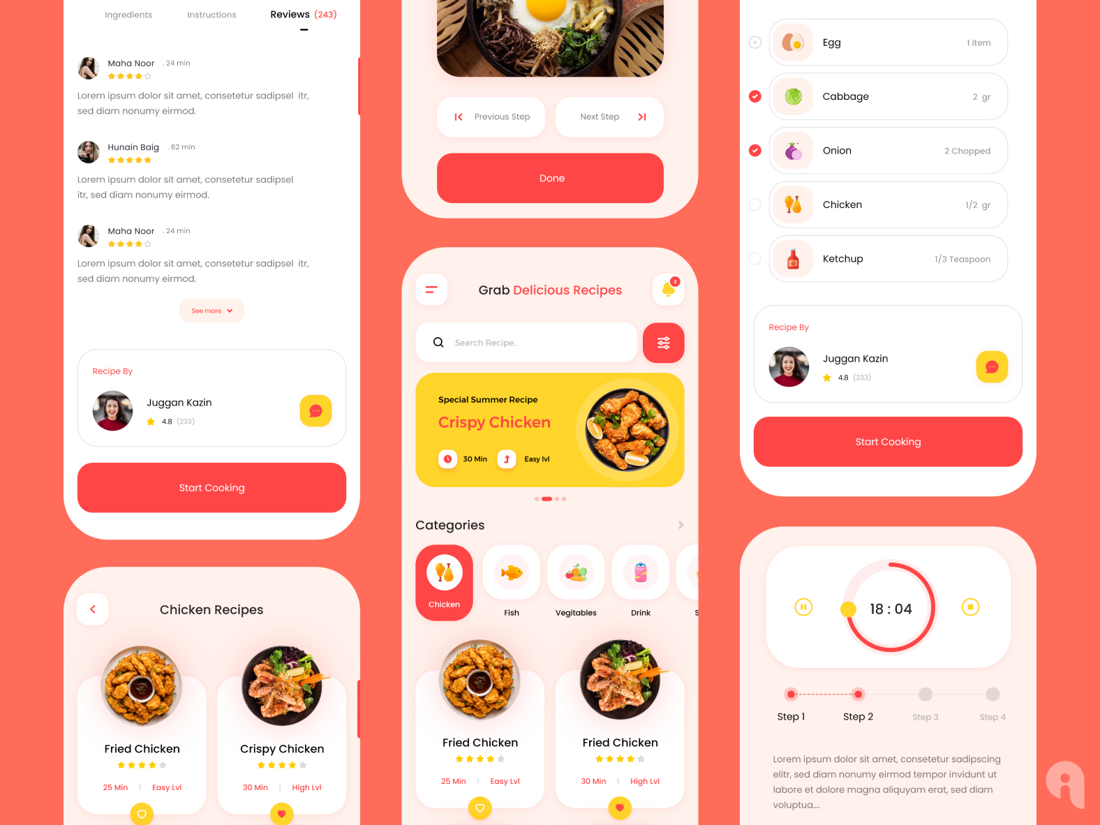 Food Recipe Mobile App by Iqra Ishaq on Dribbble