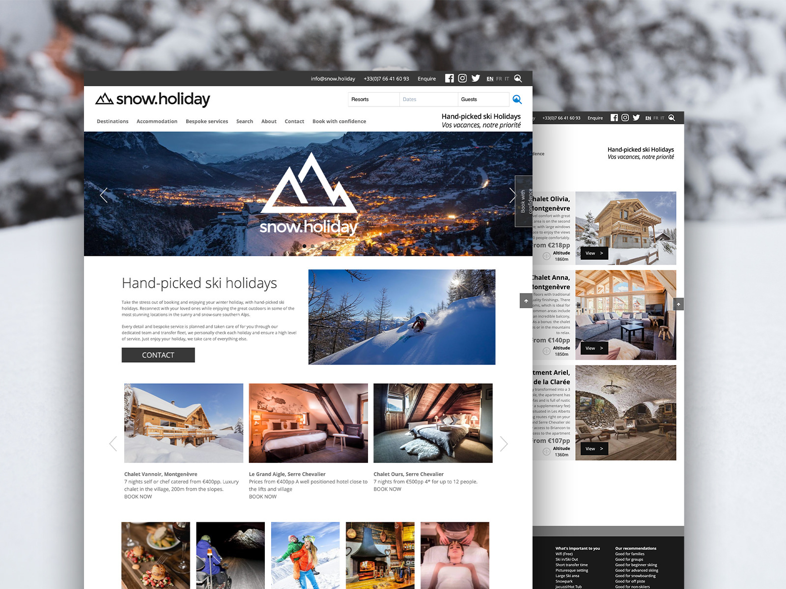 Snow Holiday Website by Ben Hodson on Dribbble