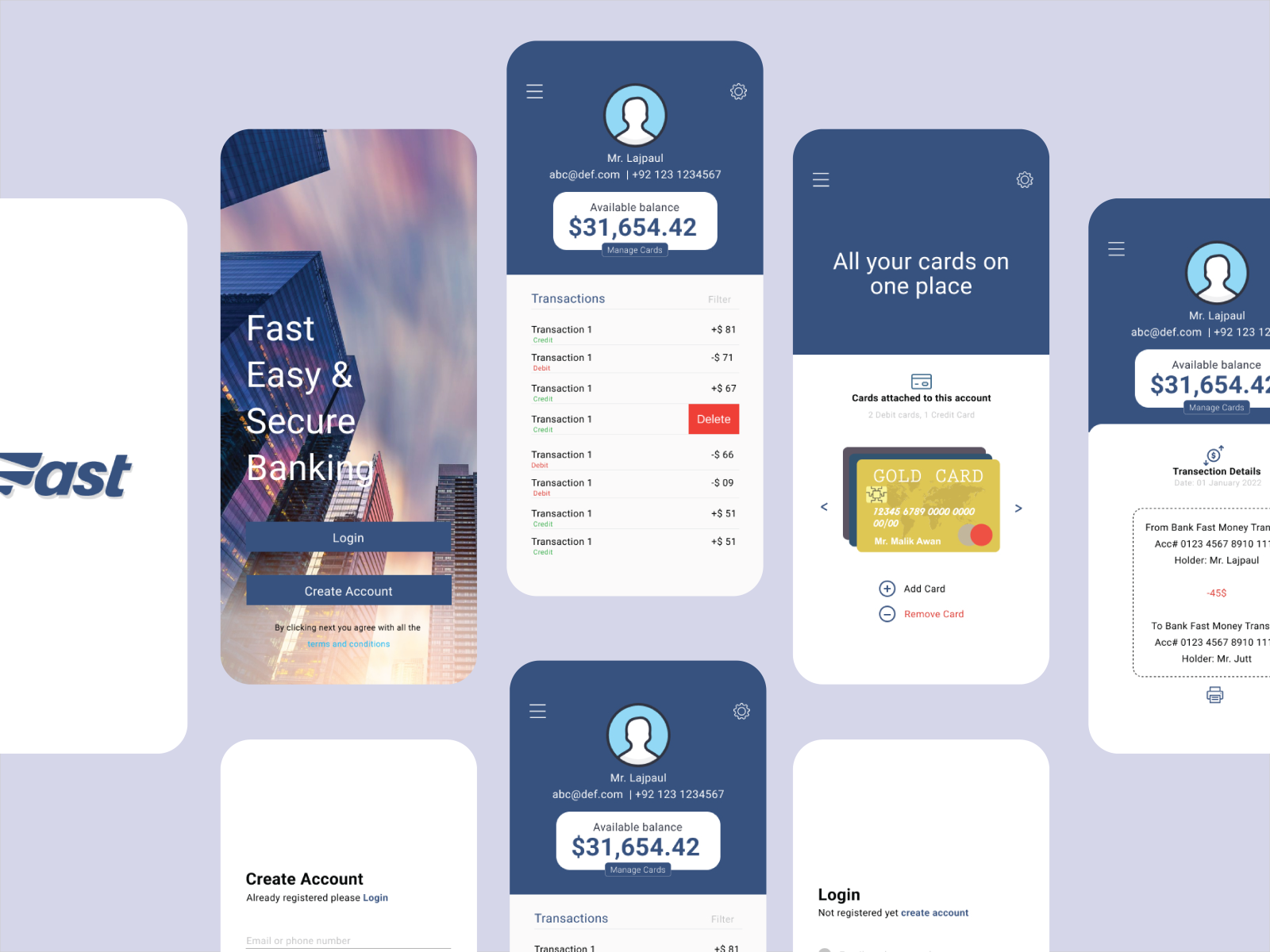 Fast Banking App by Ahmad Designs on Dribbble