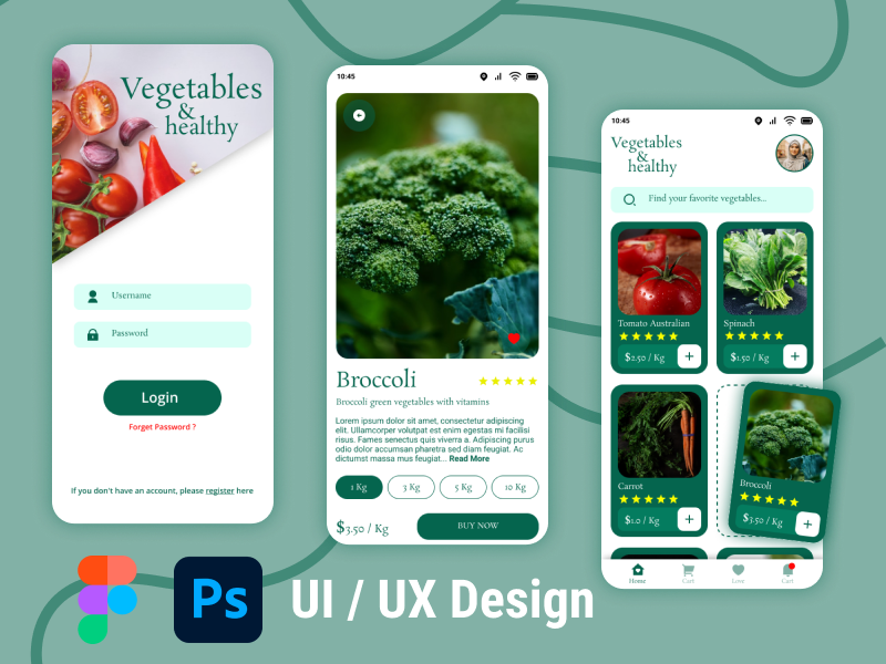 UI UX Design Vegetables by Agung Firmansyah on Dribbble