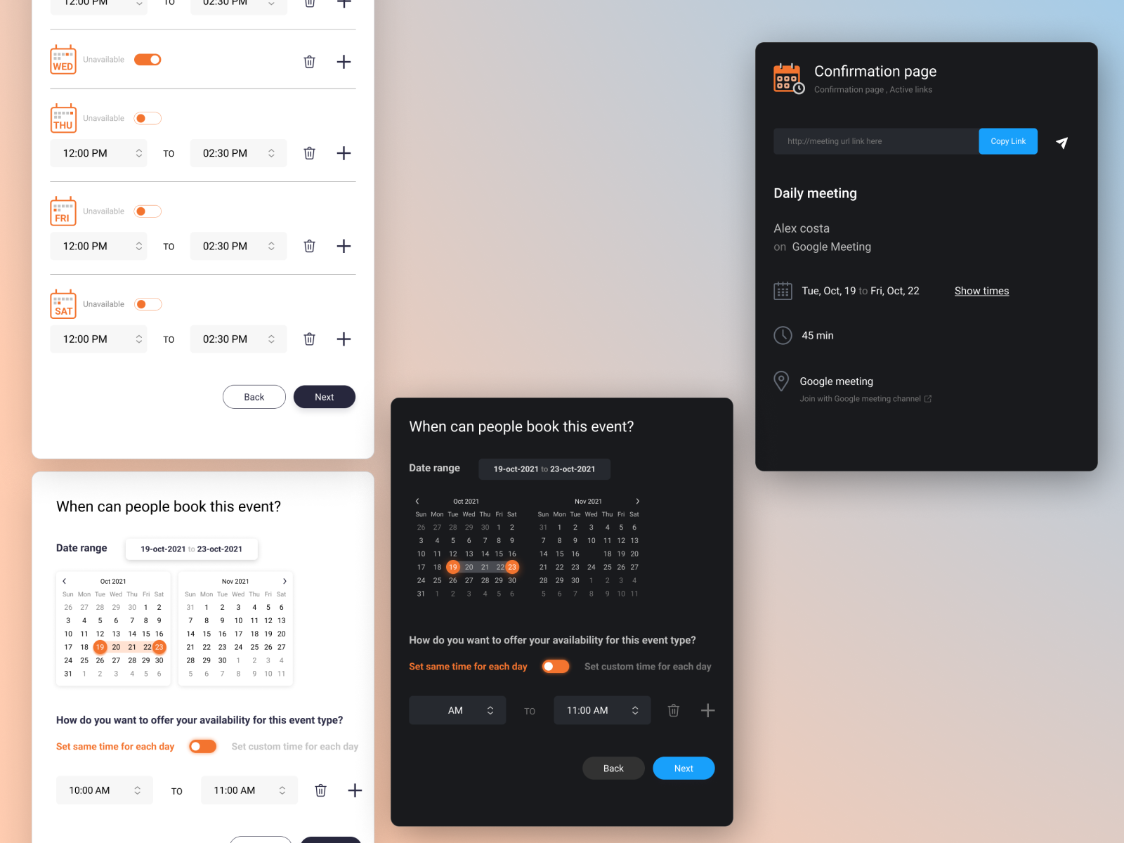 Meeting Schedule Ui by RadicalLoop on Dribbble