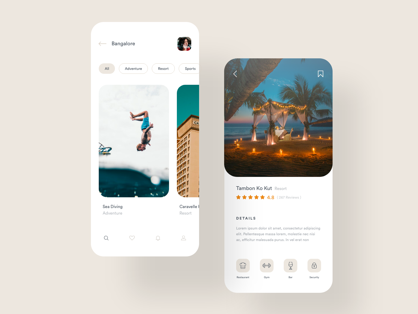 Booking App UI by Aby Abraham on Dribbble