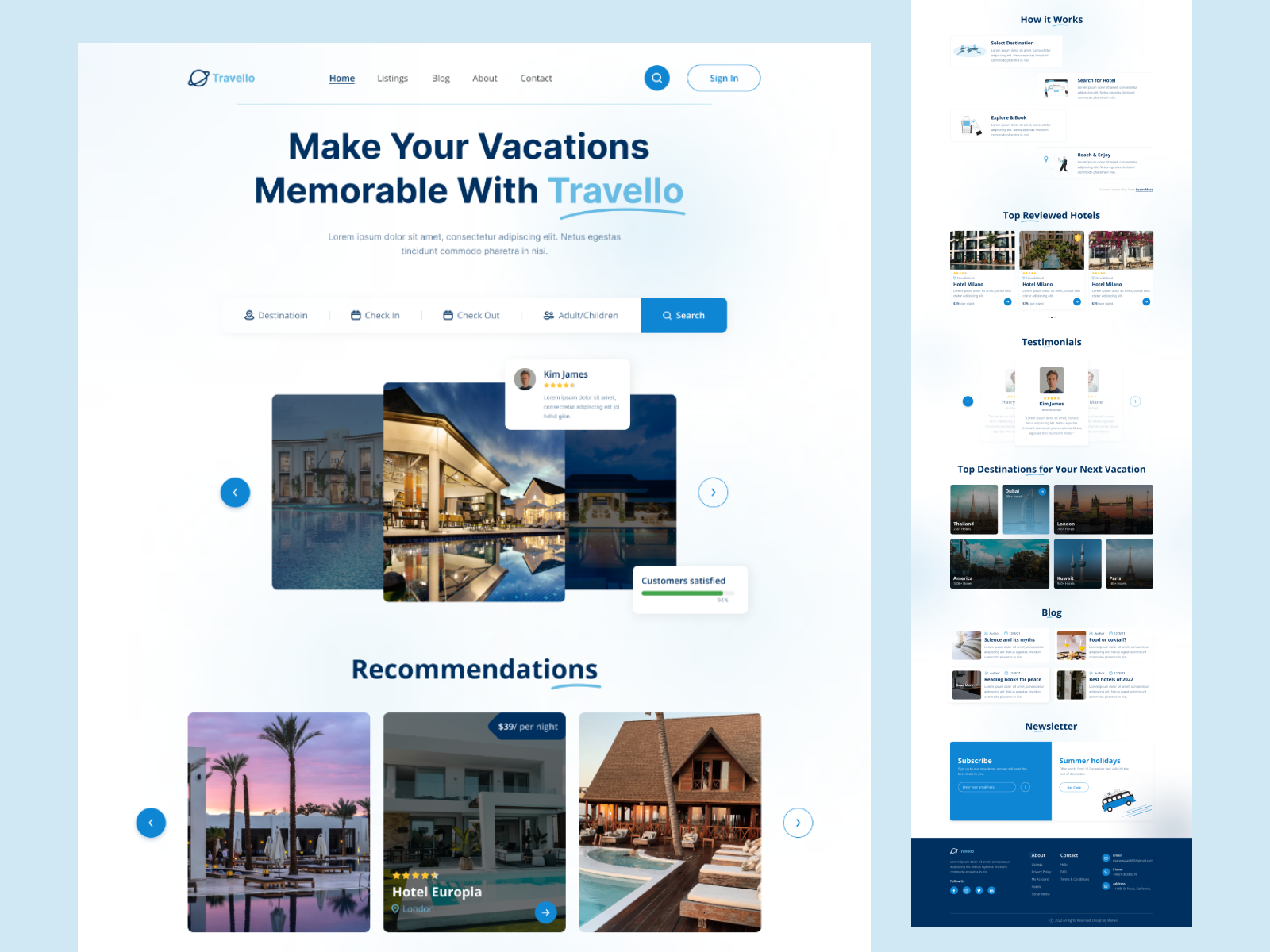 Hotel Listing Landing Page Web Design by Marwa Saad on Dribbble