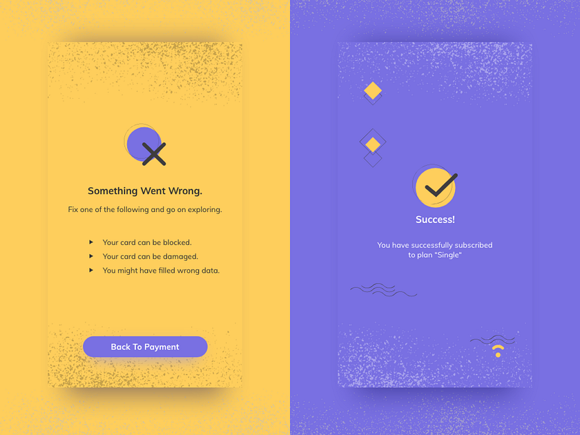 Error & Success Pop ups by Siranush Hovsepyan on Dribbble