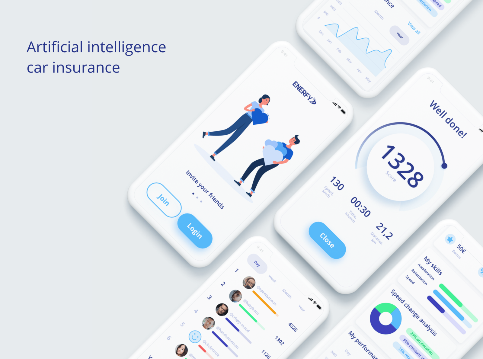 Artificial intelligence car insurance app by Dina on Dribbble