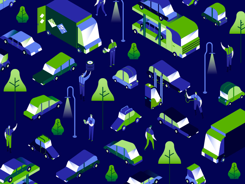Cars & Men at Work Pattern by A D A M A S T O R on Dribbble
