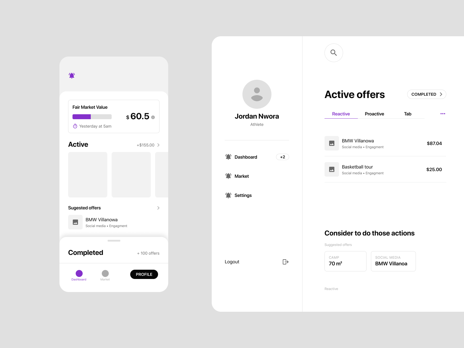 Athlete app by Piotr Kaźmierczak on Dribbble
