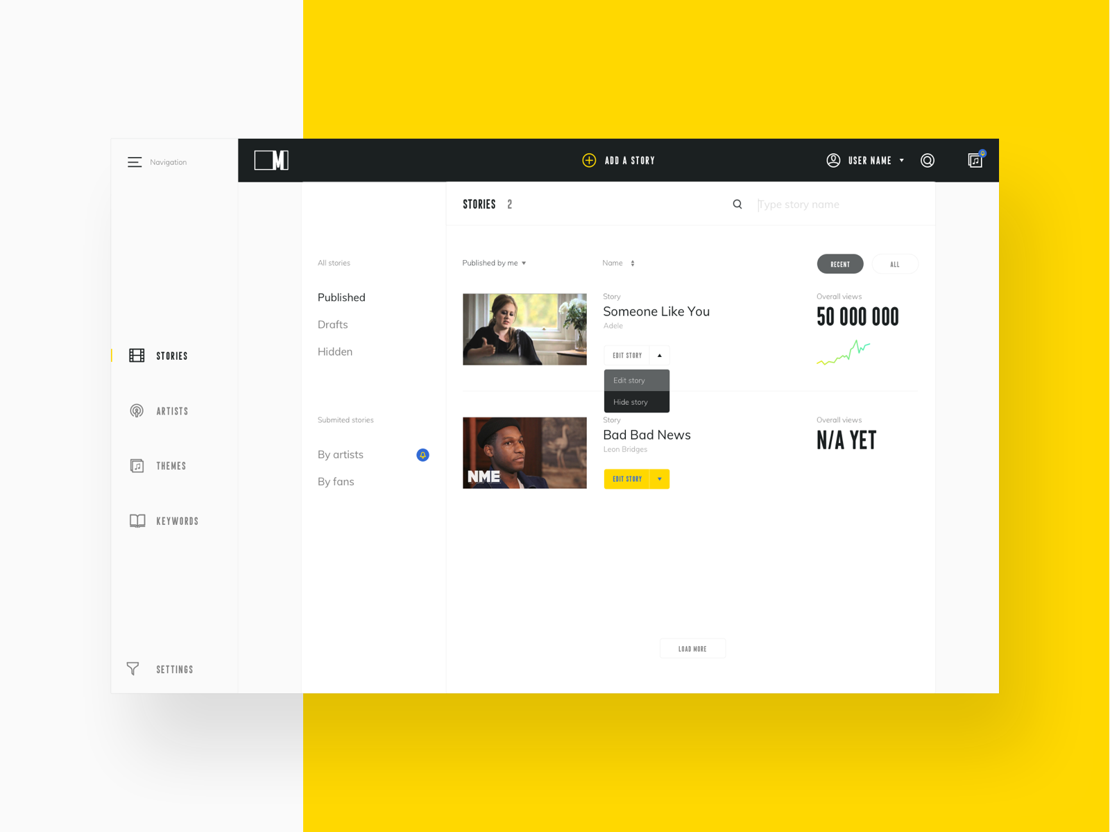 Music.com - Dashboard by Piotr Kaźmierczak for tonik on Dribbble
