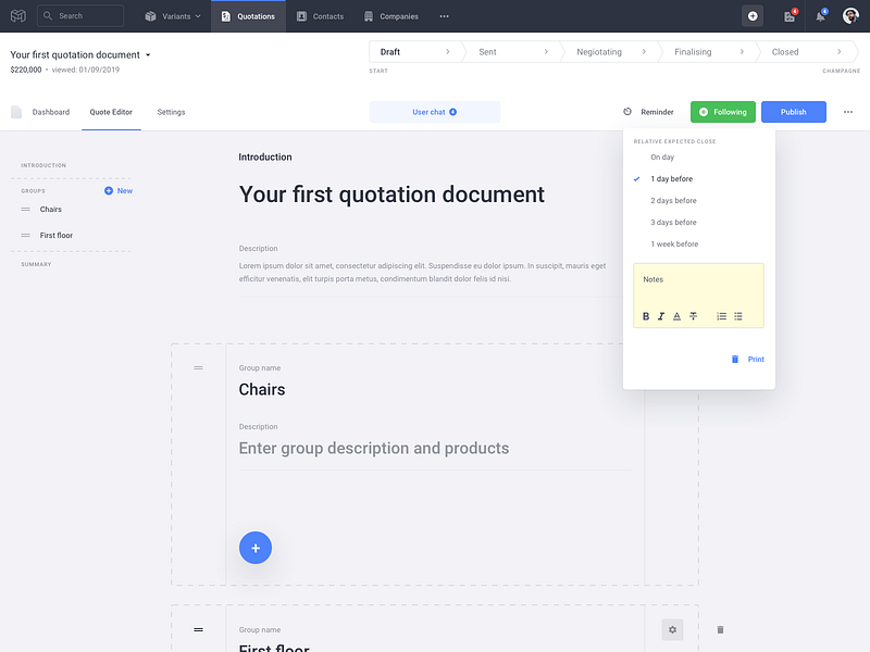 Mimeeq - Quote editor by Piotr Kaźmierczak for tonik on Dribbble