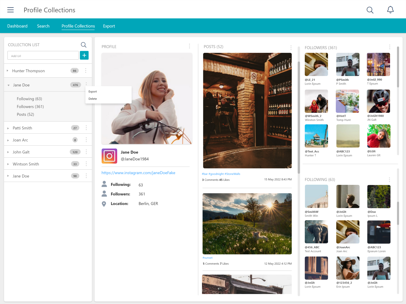 Profile view for scraper concept by Clark Pascoe on Dribbble