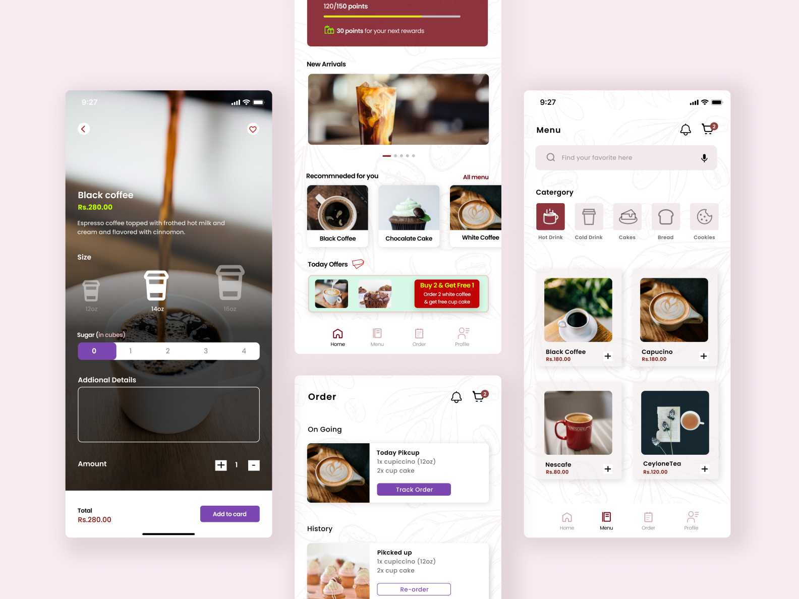 Coffeeshop Mobile App Exploration by Naveen Thennakoon on Dribbble