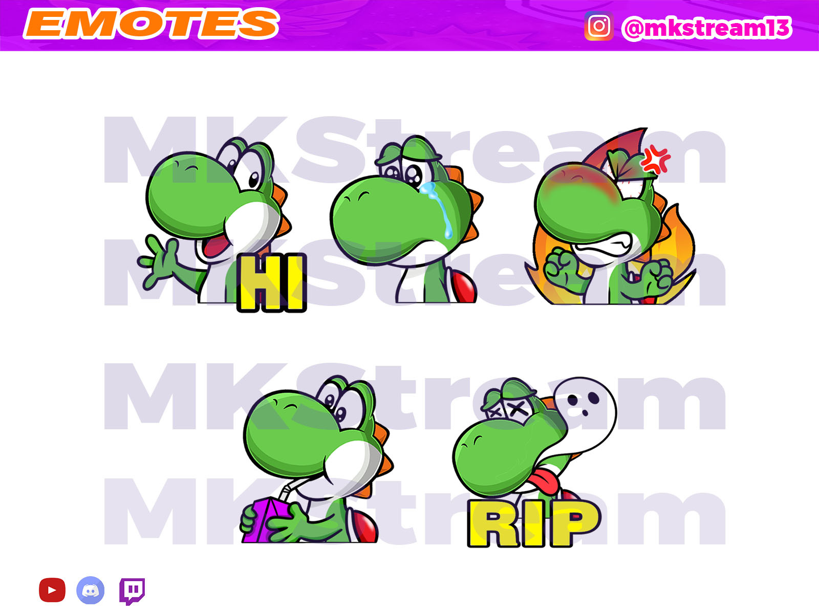 Twitch emotes yoshi pack by MKStream on Dribbble