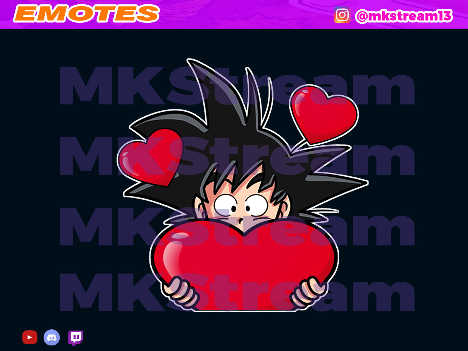 Twitch emotes kid goku love by MKStream on Dribbble