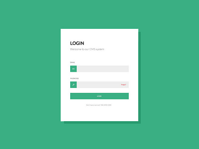 CMS Login screen by KiereneGollings on Dribbble