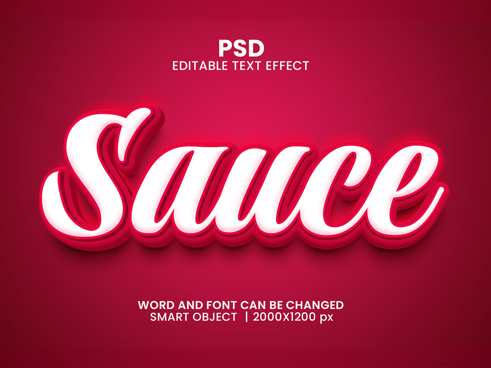 Sauce 3D Editable Photoshop Typography Text Effect Template by Bdrobin ...