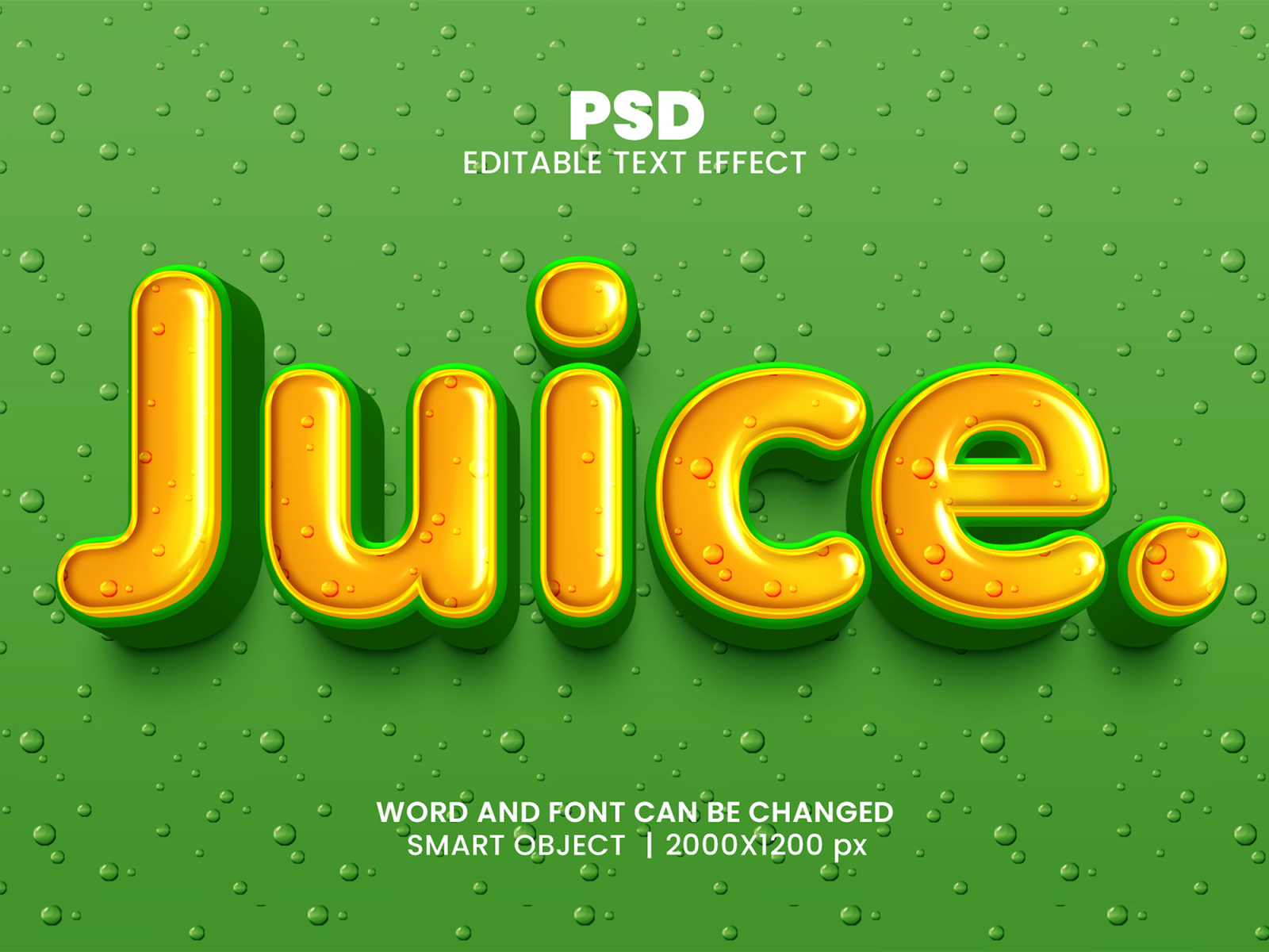 Juice 3D Editable Photoshop Typography Text Effect Template by Bdrobin ...