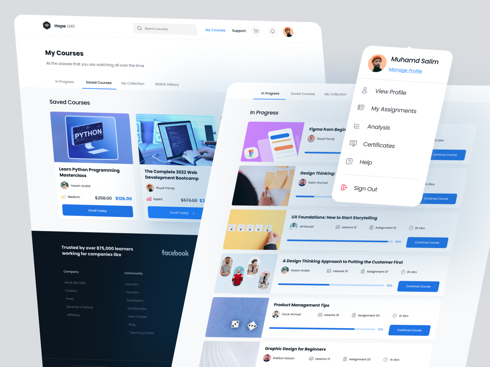 My Courses Page by Masum Parvej for Halal Lab on Dribbble