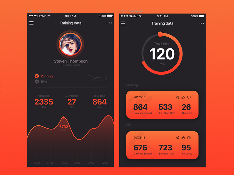 Ui 12 Sport Tracking App by 不垢 on Dribbble