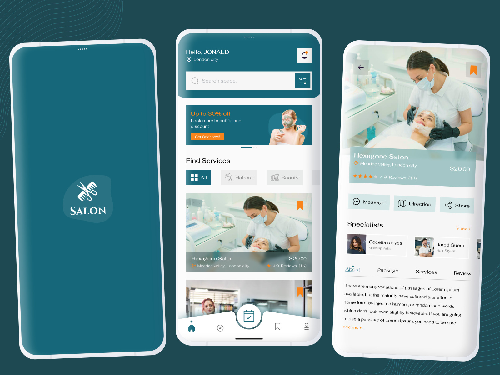 Salon & Beauty UI Design Kit by Jonaed-ui on Dribbble