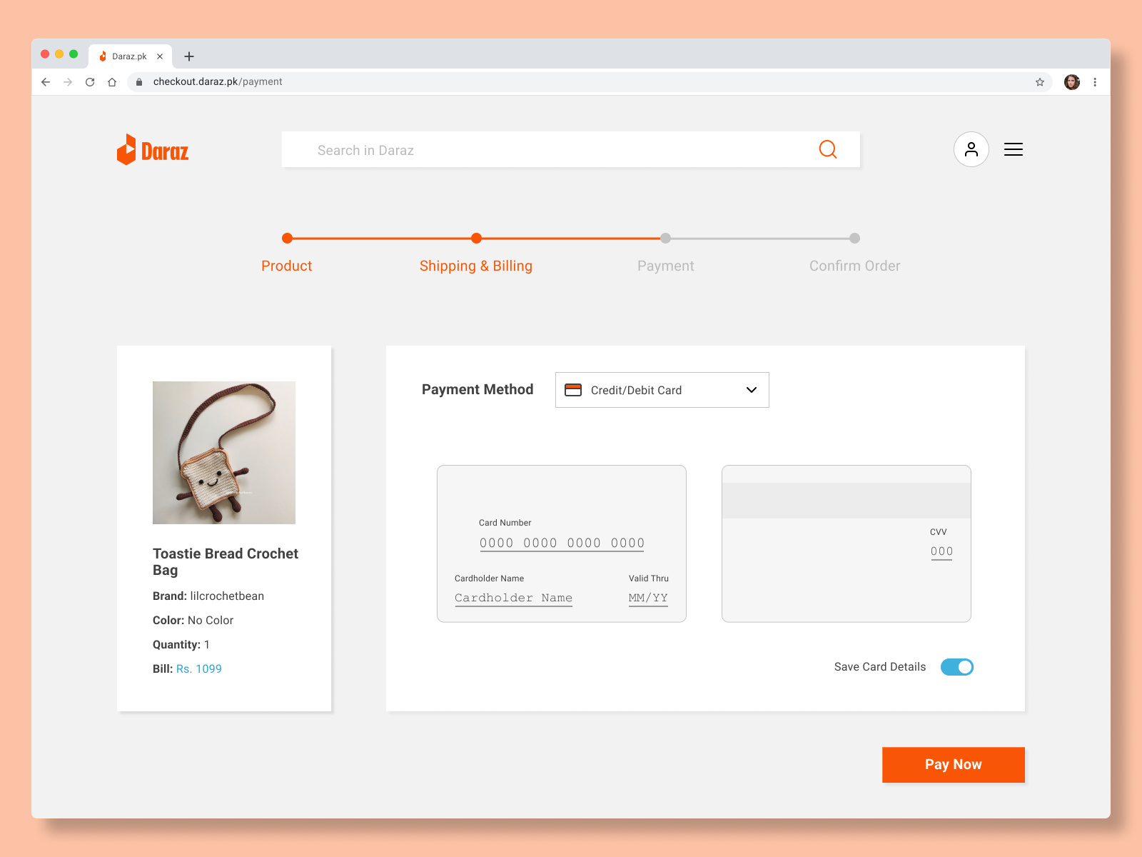 Daraz.pk Payment WebPage by Uroosa Arif on Dribbble