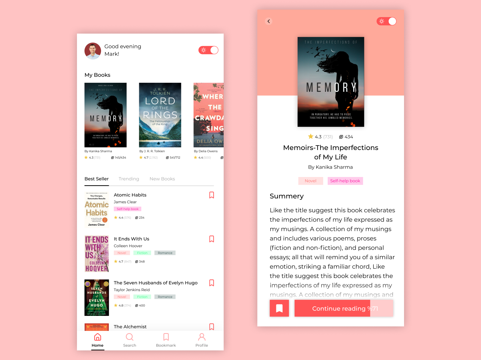 Book Reading App by Rayan Merie on Dribbble