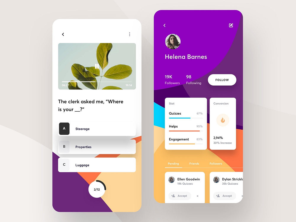 Quiz App designs, themes, templates and downloadable graphic elements ...