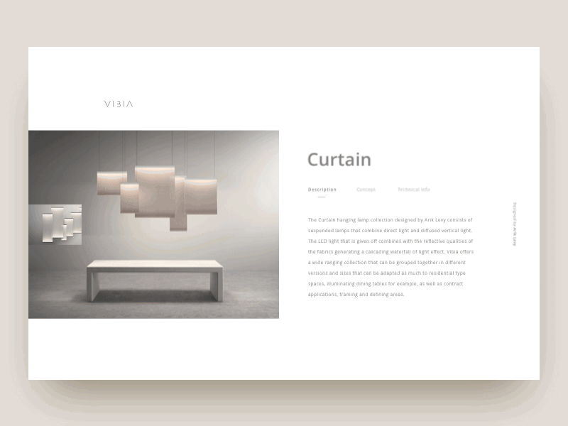 Vibia Curtain lamp - interaction by Andrea Severgnini on Dribbble