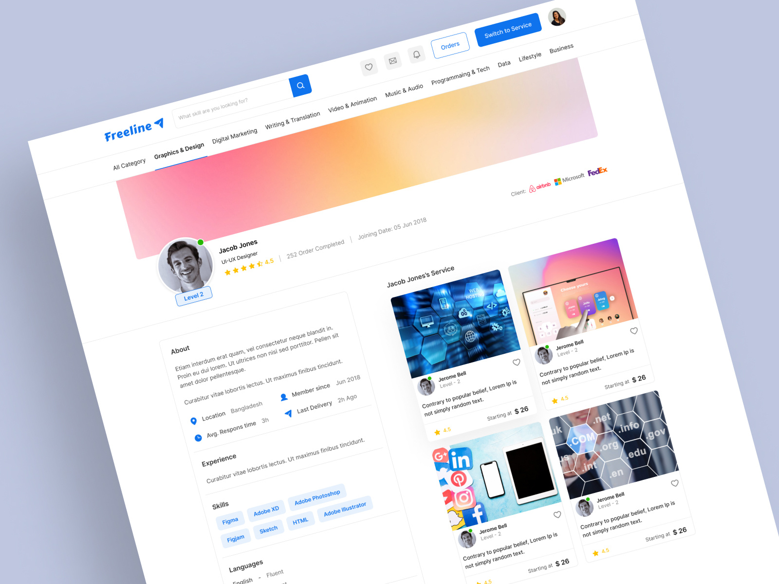 Freelancer profile 👦 by Md Solaiman Ali on Dribbble