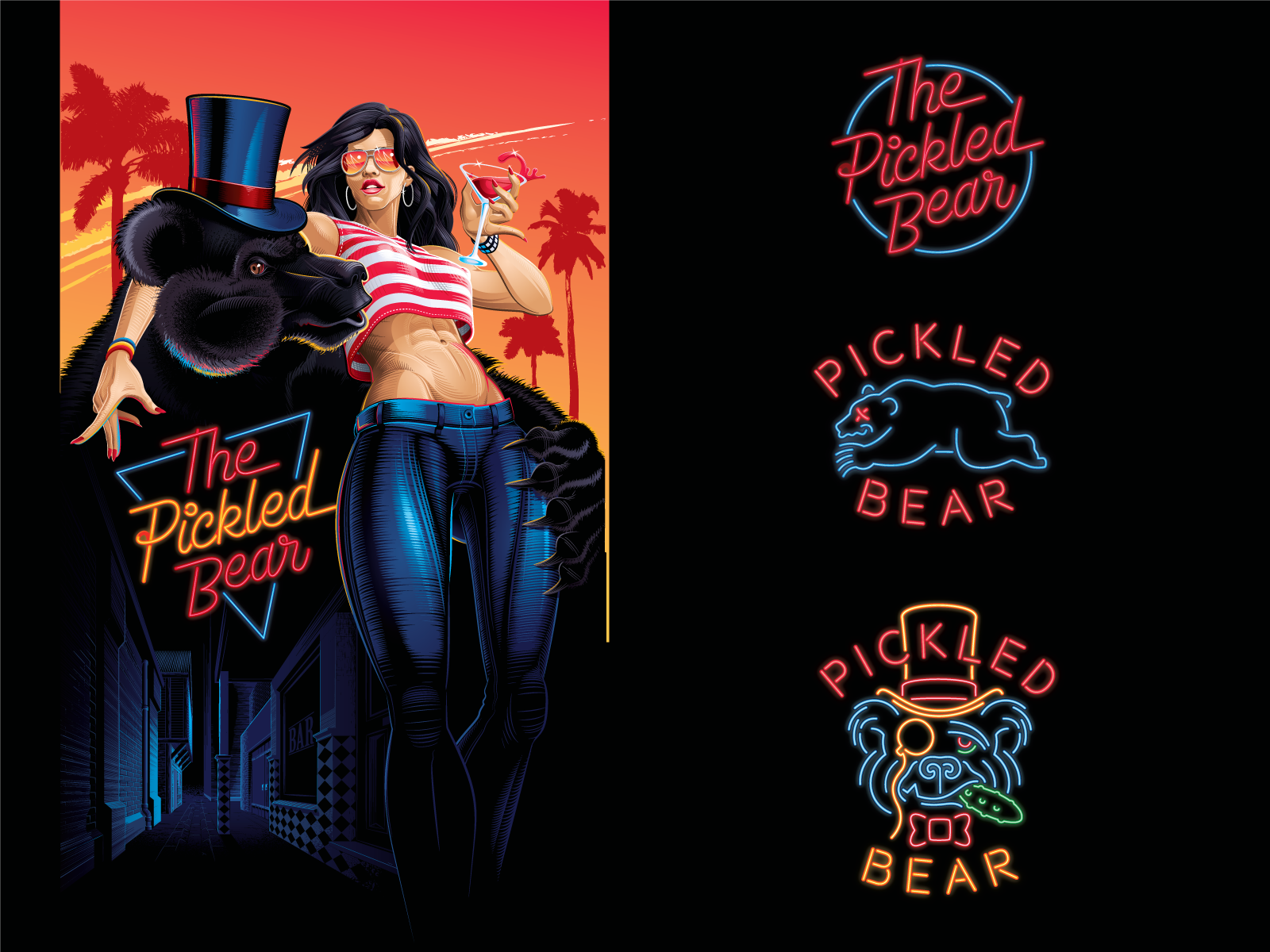 Bar Mural and Neon Signage by Leon Ryan on Dribbble