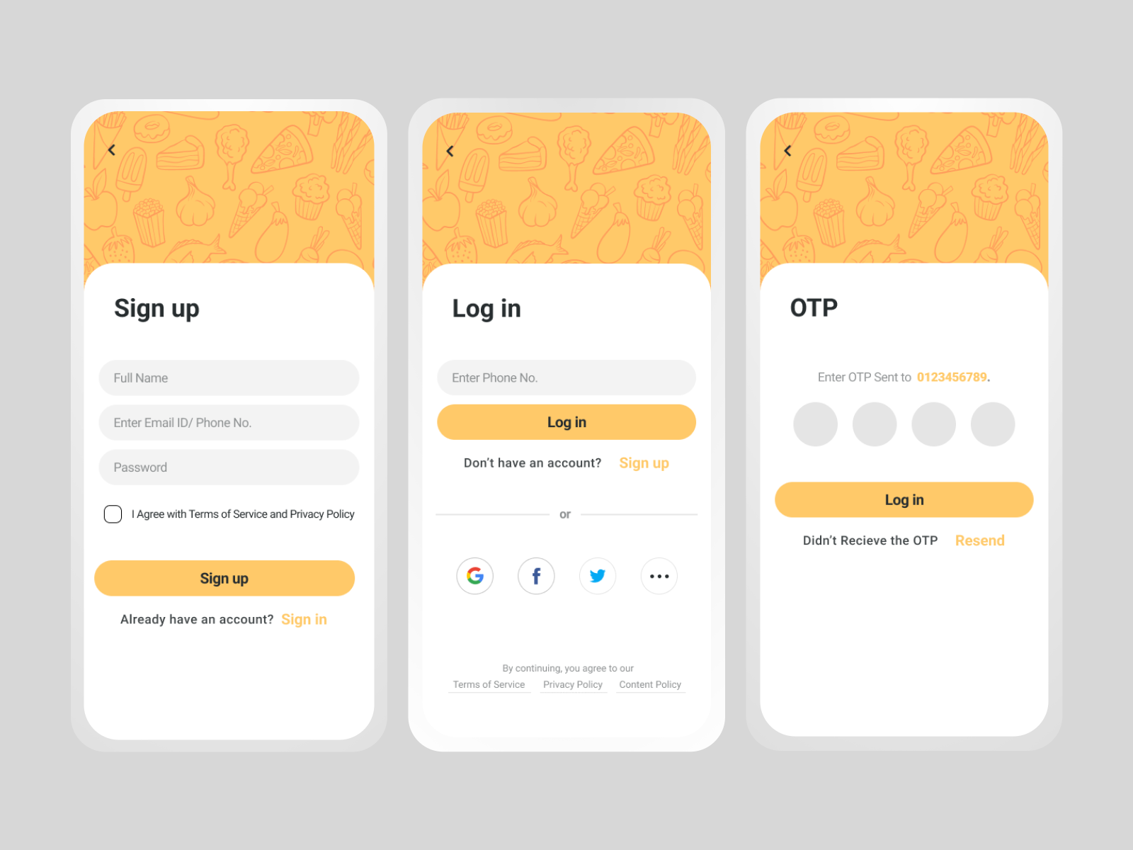 Login and Sign up Screens by Monika Patwal on Dribbble