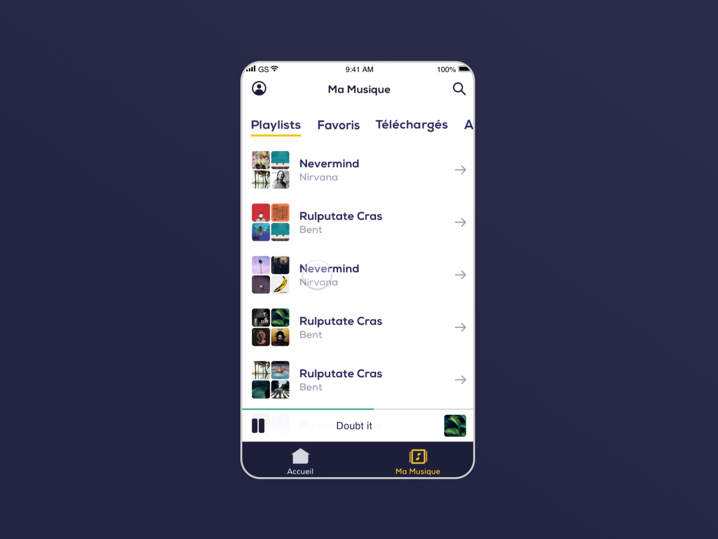 Library - Music streaming app by Thomas Pageot on Dribbble