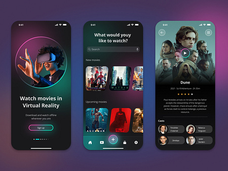 Neon UI (Virtual reality app) by Yuriy Lenko on Dribbble