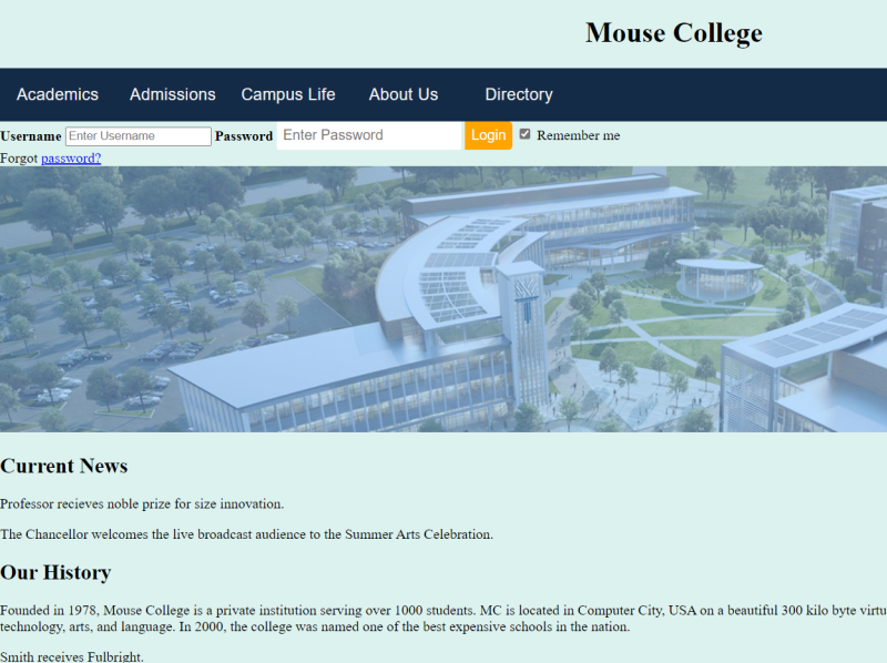 College Homepage by Lauren McNeill on Dribbble